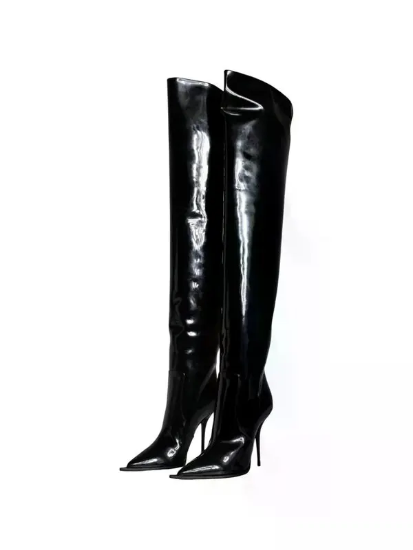 Dolce & Gabbana Cardinale Patent Leather Over-the-knee Stiletto Boots