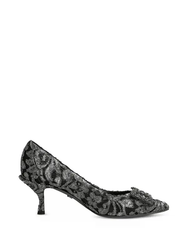 Dolce & Gabbana Amore Crystal-embellished Floral Lace Pumps