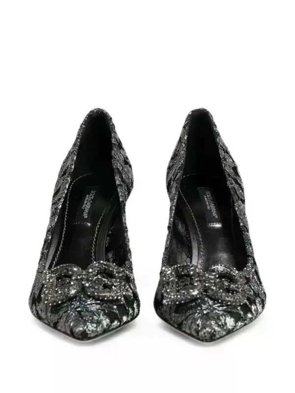 Dolce & Gabbana Amore Crystal-embellished Floral Lace Pumps