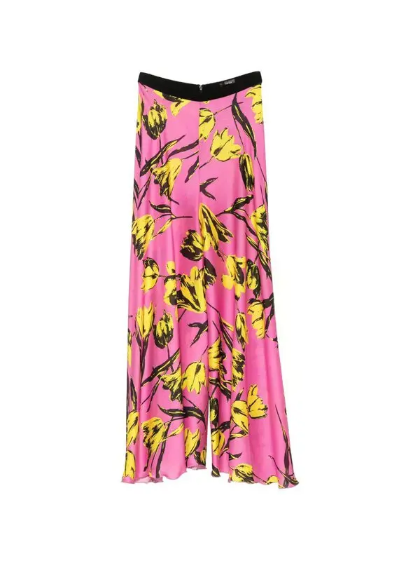HANITA Floral Print Palazzo Trousers - Pink
