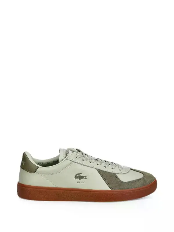 Lacoste Suede-panelled Logo Print Sneakers - Green