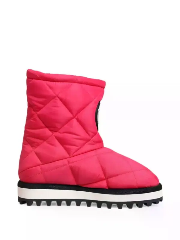 Dolce & Gabbana Quilted Logo Patch Boots