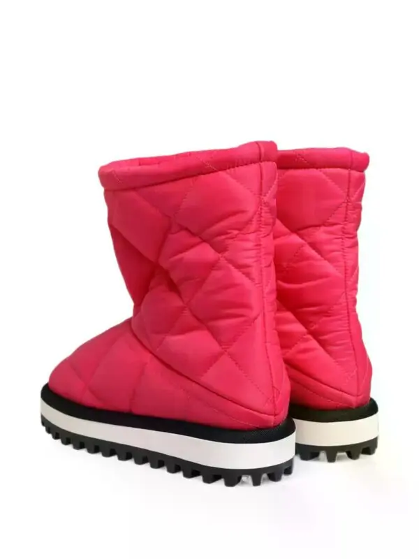 Dolce & Gabbana Quilted Logo Patch Boots