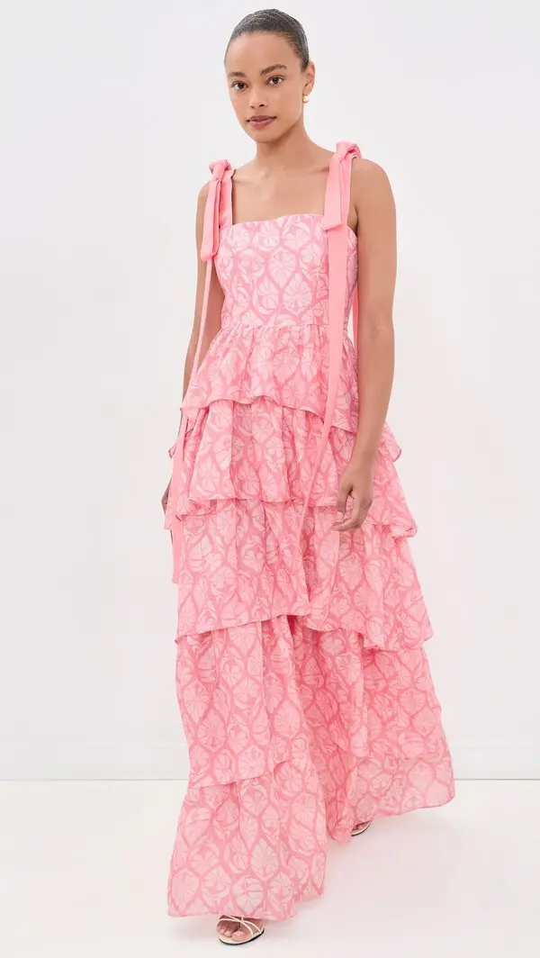 COUPER Odette Tiered Ruffle Gown