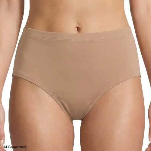LANDS' END Brief True Solutions Light Weight Microfiber Basics 3 Pack Panties - Clay/navy/blk