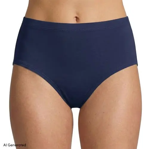 LANDS' END Brief True Solutions Light Weight Microfiber Basics 3 Pack Panties - Clay/navy/blk
