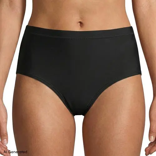 LANDS' END Brief True Solutions Light Weight Microfiber Basics 3 Pack Panties - Clay/navy/blk