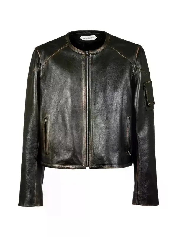NAMACHEKO Distressed Effect Leather Jacket