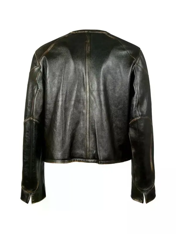 NAMACHEKO Distressed Effect Leather Jacket
