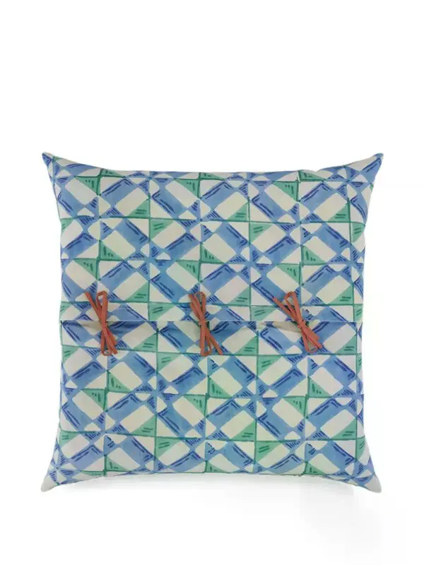LISA CORTI Positano Floral-print Cushion Cover - Blue