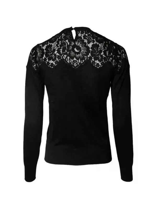 Dolce & Gabbana Floral Lace Trim Sweater