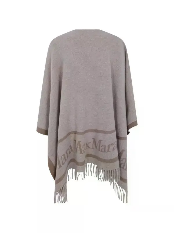 Max Mara Logo-print Fringed Cape