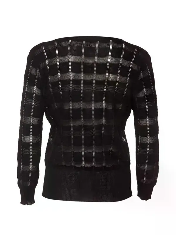 Missoni Sheer V-neck Long Sleeve Sweater
