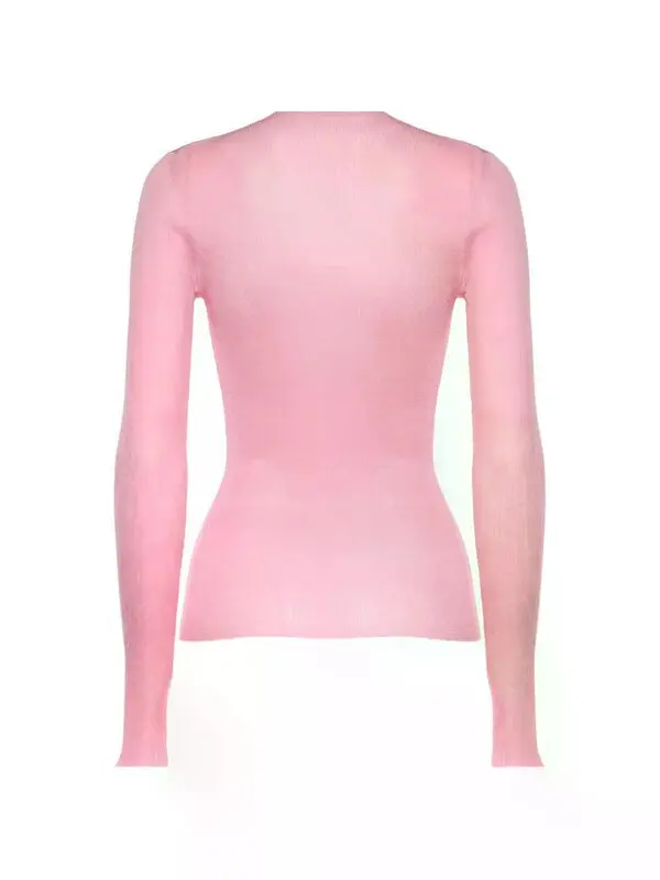 Khaite Ribbed Knit Crew Neck Long Sleeve Top