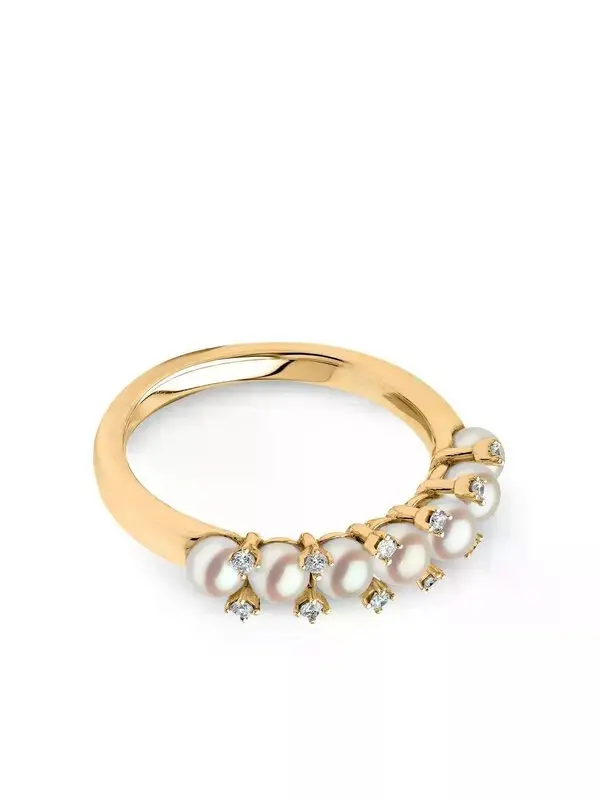 Yoko London 18kt Yellow Akoya Pearl And Diamond Ring - Gold