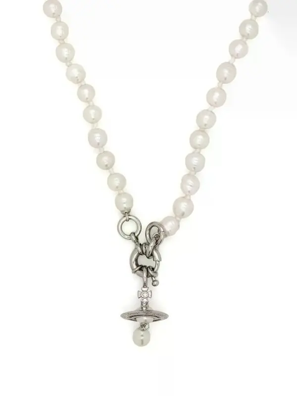 VIVIENNE WESTWOOD Orb Detail Pearl Necklace - White
