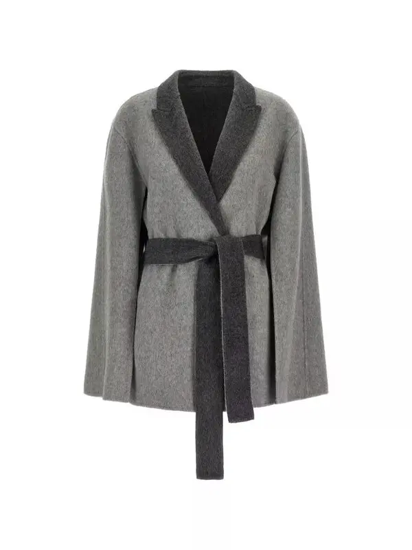 Alberta Ferretti Cape-sleeve Belted Cardigan-coat