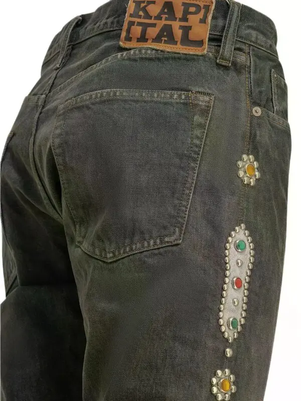 Kapital Stud-embellished Straight-leg Jeans
