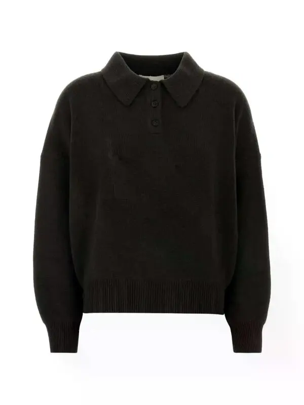 LISA YANG Etta Cashmere Long-sleeve Polo Shirt