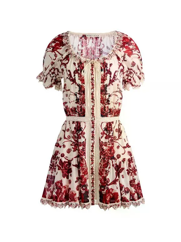 Alice + Olivia Floral Print Mini Dress
