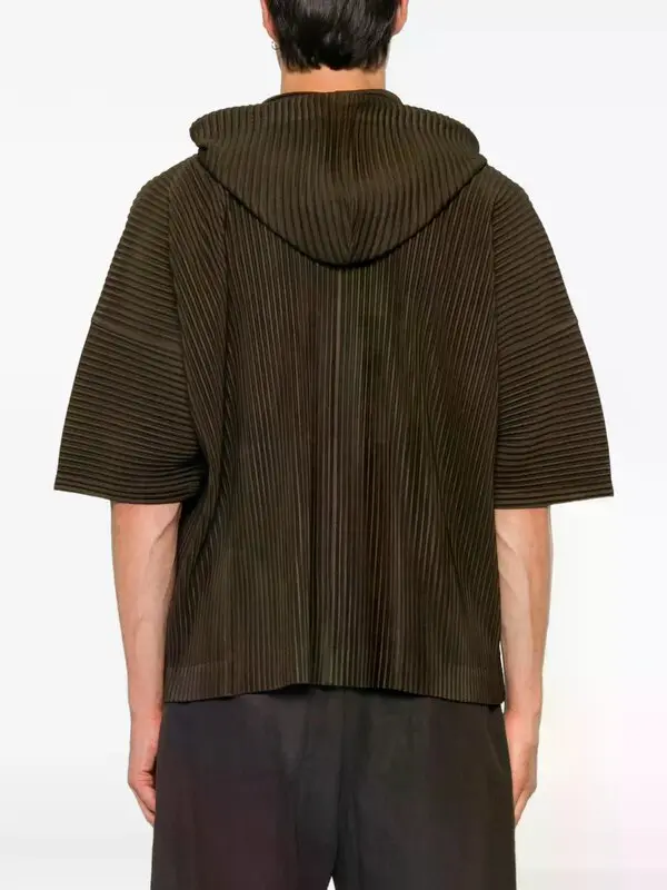 Issey Miyake Plissé-effect Drawstring Hoodie