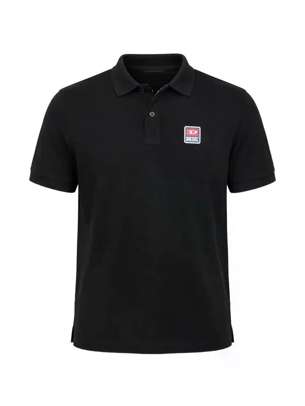 DIESEL® Smith Logo-patch Polo Shirt - Black