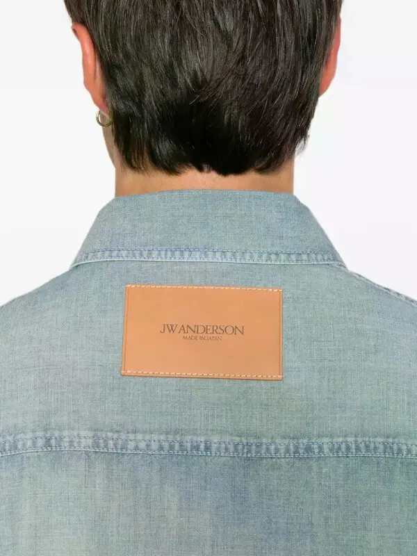 JW Anderson Chambray Logo-patch Chest-pocket Cotton Shirt