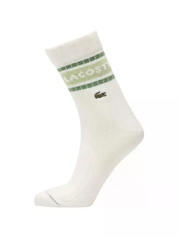 Lacoste Embroidered Logo Crew Socks - White