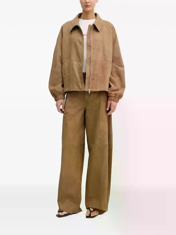 GESTUZ Estelle Croc-effect Palazzo Trousers
