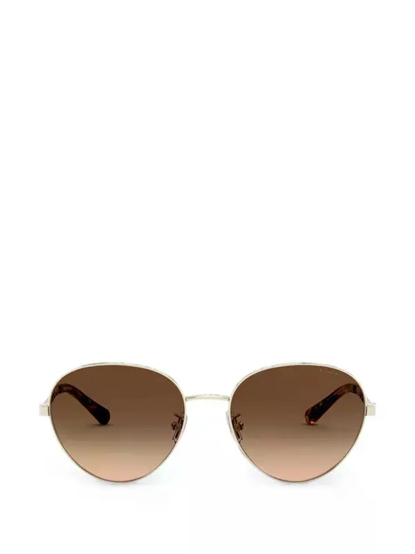 COACH Signature Chain-link Pilot-frame Sunglasses - Gold