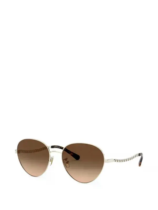 COACH Signature Chain-link Pilot-frame Sunglasses