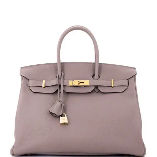 Hermès Birkin Handbag Grey Togo With Gold Hardware 35