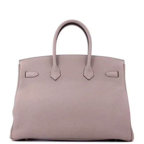 Hermès Birkin Handbag Grey Togo With Gold Hardware 35
