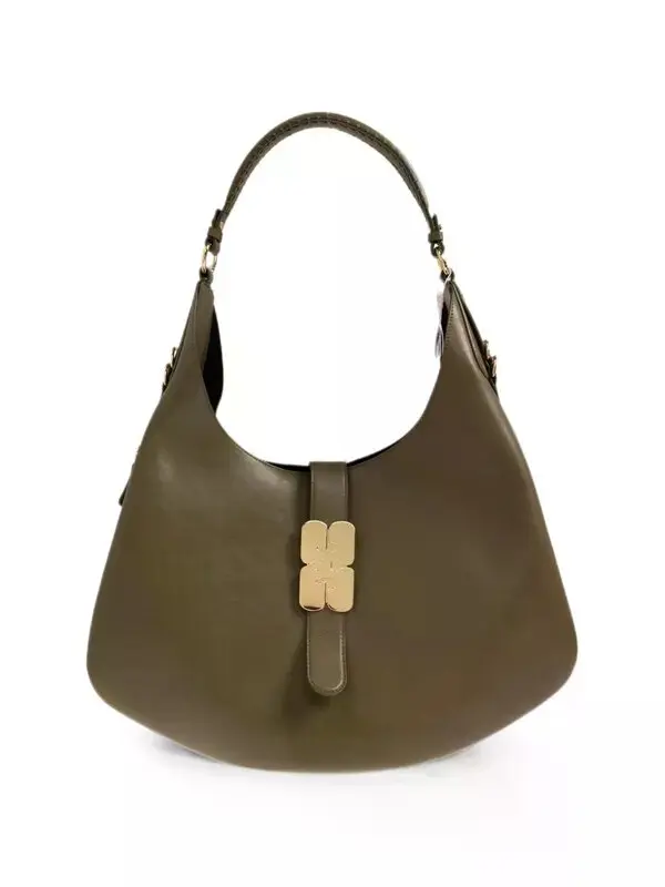 GANNI Butterfly-plaque Shoulder Bag - Green