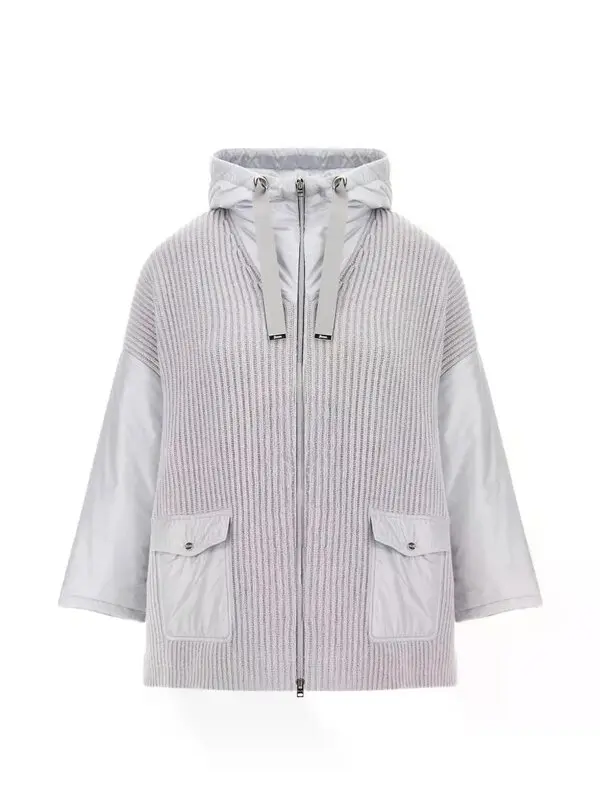 Herno Ribbed-knit Panelled Cardigan