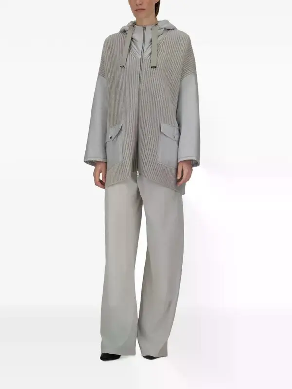 Herno Ribbed-knit Panelled Cardigan