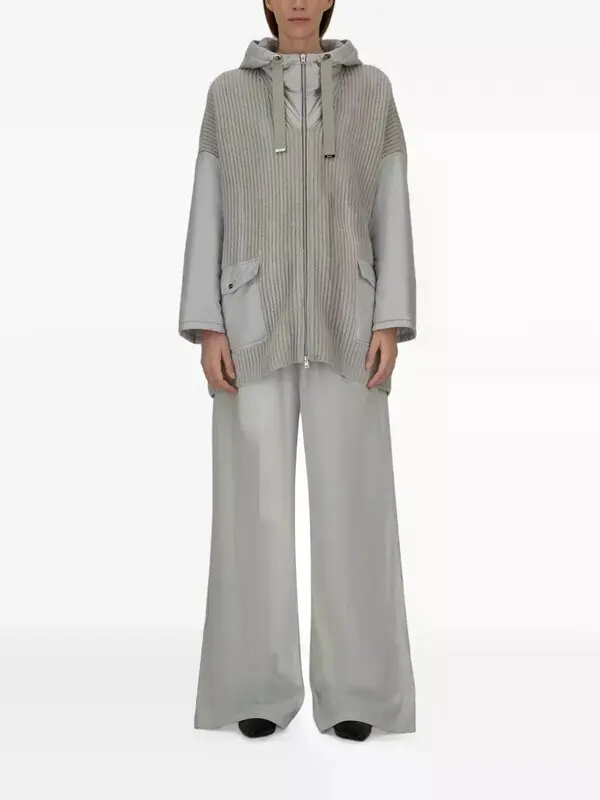 Herno Ribbed-knit Panelled Cardigan
