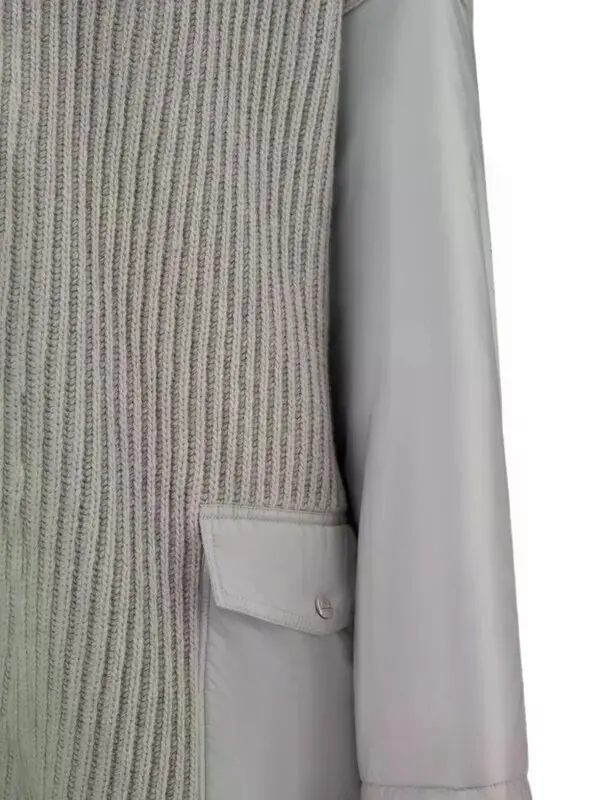 Herno Ribbed-knit Panelled Cardigan