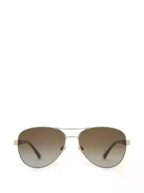 Burberry Aviator Check-pattern Sunglasses - Gold