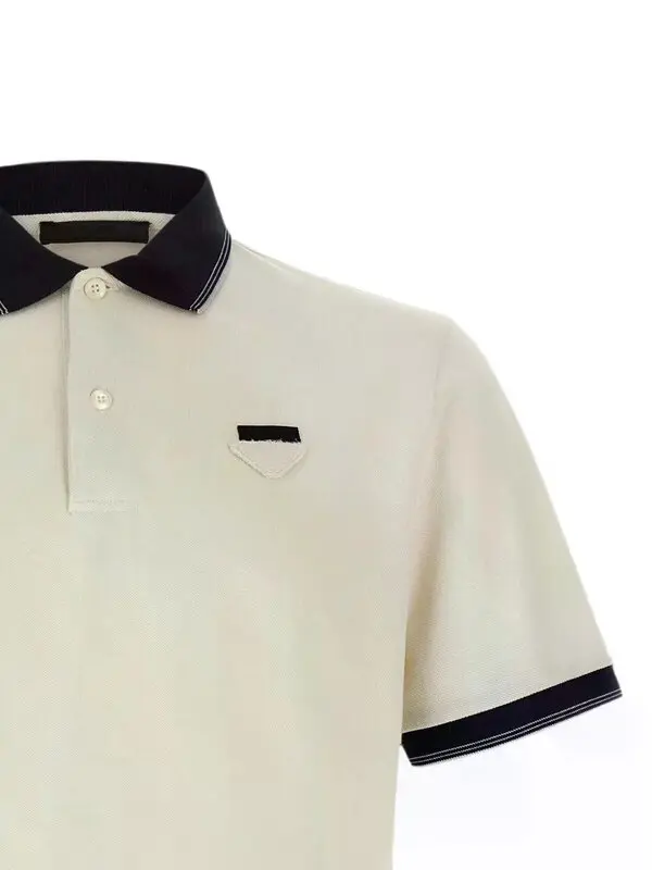 Prada Triangle-patch Piqué Polo Shirt