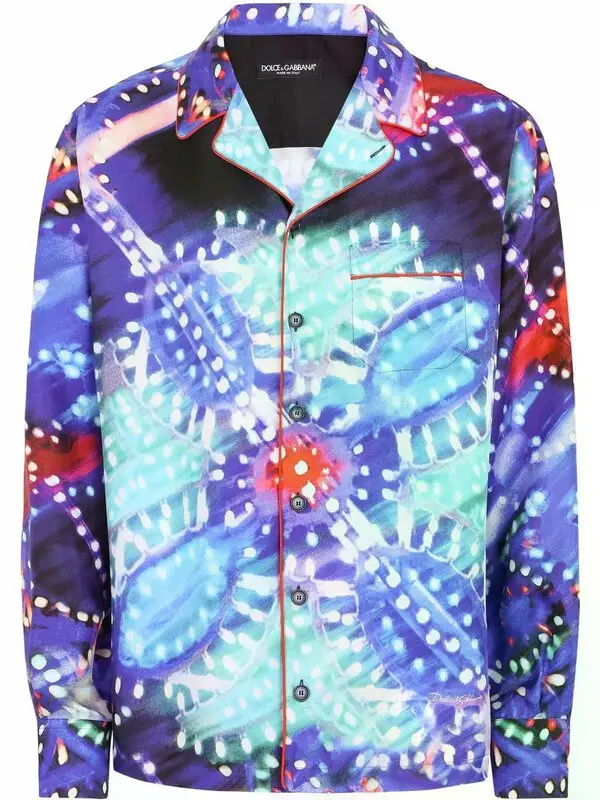 Dolce & Gabbana Psychedelic-print Silk Shirt