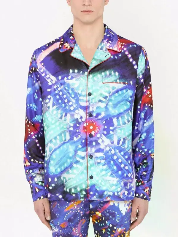 Dolce & Gabbana Psychedelic-print Silk Shirt