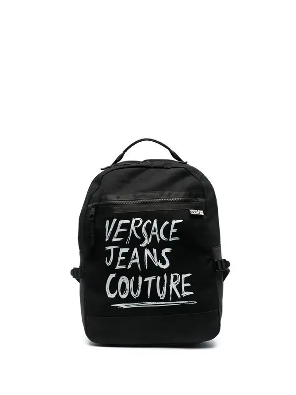 Versace Graffiti Logo Backpack - Black