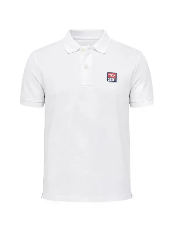 DIESEL® Smith Logo-patch Polo Shirt - White