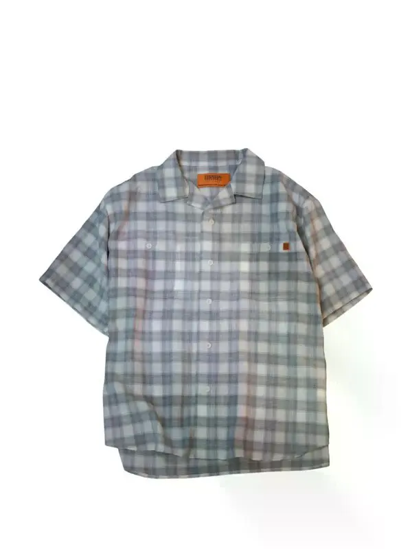 UNIVERSAL OVERALL Ombre-check Short-sleeve Shirt