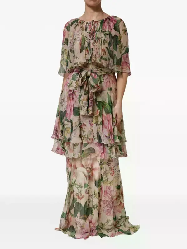 Dolce & Gabbana Floral Print Tiered Maxi Dress