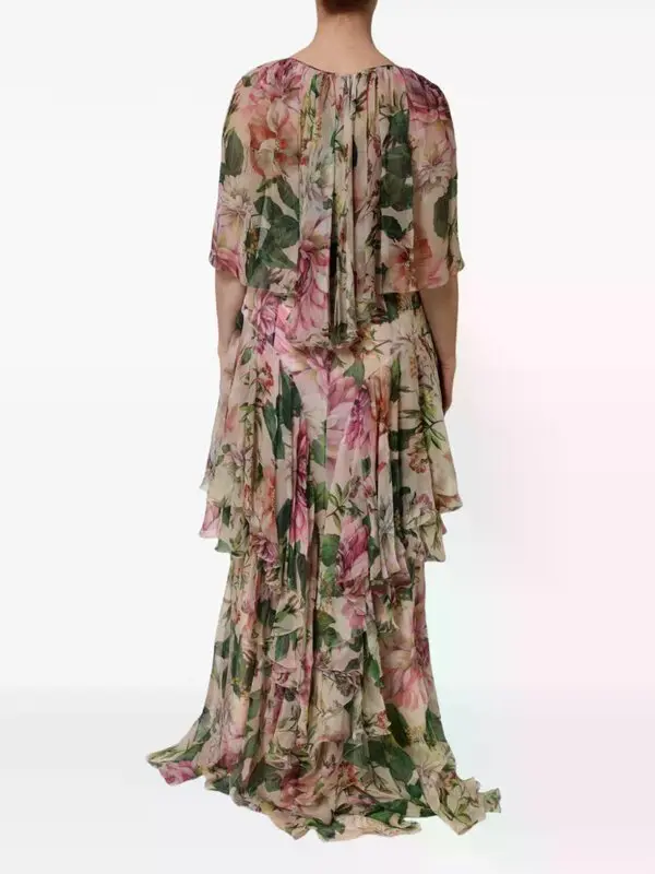 Dolce & Gabbana Floral Print Tiered Maxi Dress