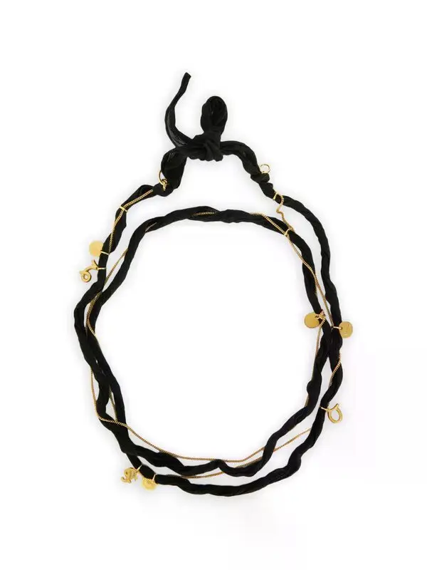 JIL SANDER Zodiac Pendant Silk-torchon Necklace