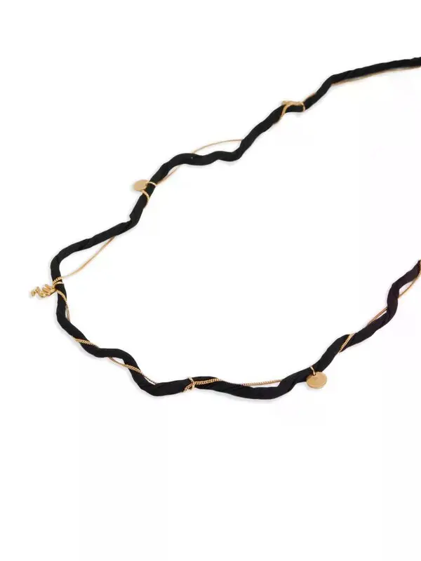 JIL SANDER Zodiac Pendant Silk-torchon Necklace