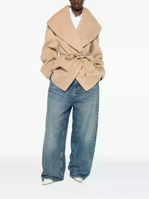 Sportmax Shawl-collar Wool Coat - Neutrals